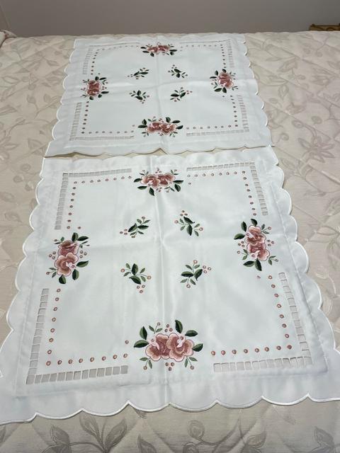 TWO EMBROIDERED CUSHION COVERS WITH SCALLOPED EDGE - BRAND NEW ...