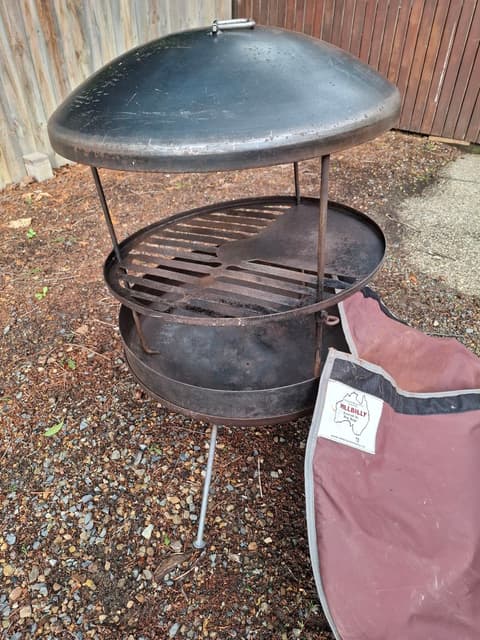 Stainless Steel Firepit and adjustable grill plate - Camping & Hiking ...