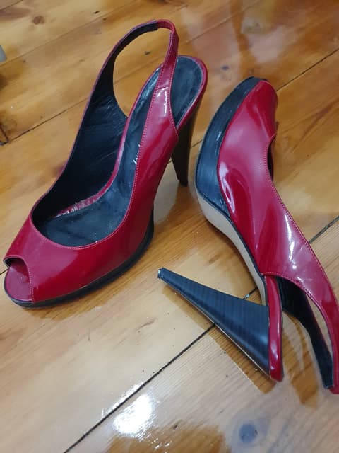 Gary Castles Sydney peeptoe patent red heels size 37.5 - Women's Shoes ...