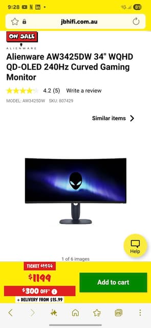 alienware 34 ultra wide oled gaming monitor - Monitors in Asquith NSW ...