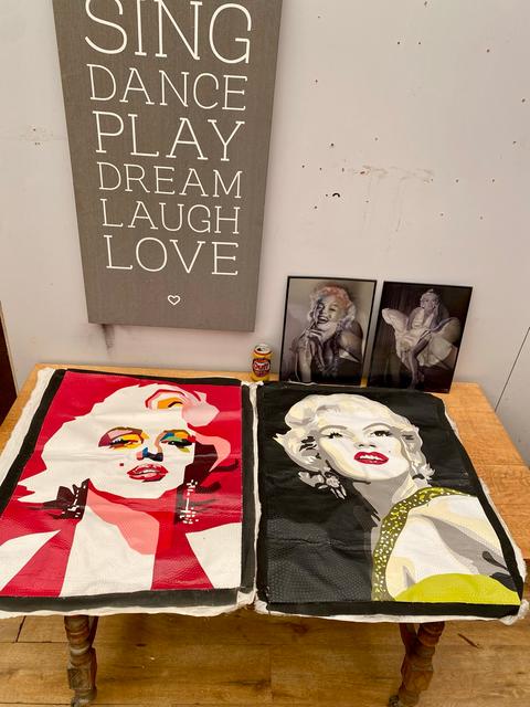 Vintage Pop Art oil paintings made raised dots abstract canvas qzzq ...
