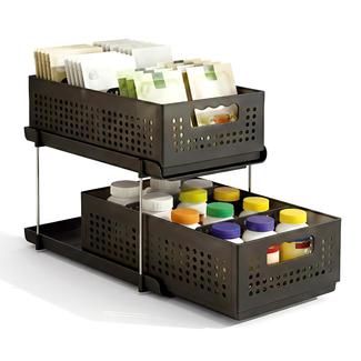 Slim Pull Out Under Sink Cabinet Organiser with Removable Portable Bas ...