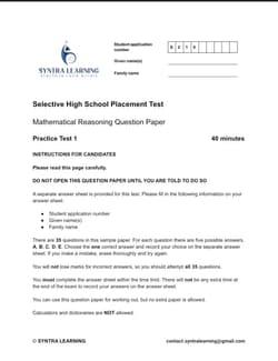Selective School Maths Mock Test (Year 5/6) + FREE Sample - Textbooks ...