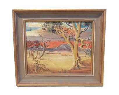 Vint 20th Ce original oil painting by German/Australian Heinz Bendler ...